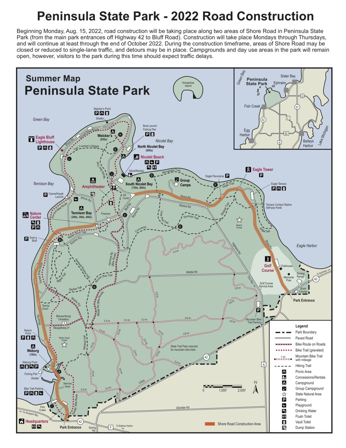 Long awaited road repair through Peninsula State Park set to begin ...